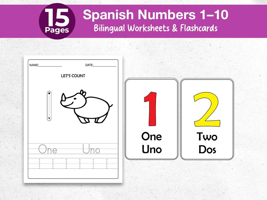 Spanish Number Worksheets for Kids | Learn to Count & Trace Numbers 1 ...