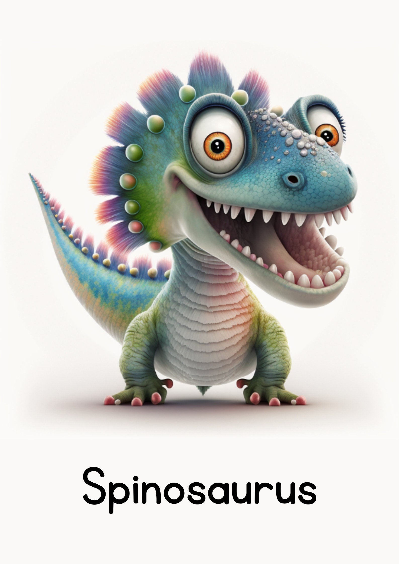 Set of 8 Adorable Baby Dinosaur Digital Art Prints - Perfect for ...