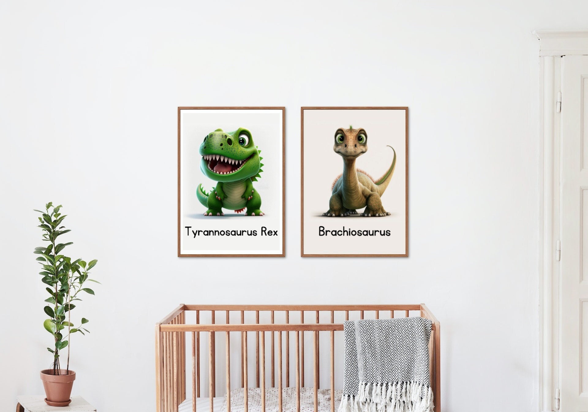Set of 8 Adorable Baby Dinosaur Digital Art Prints - Perfect for ...