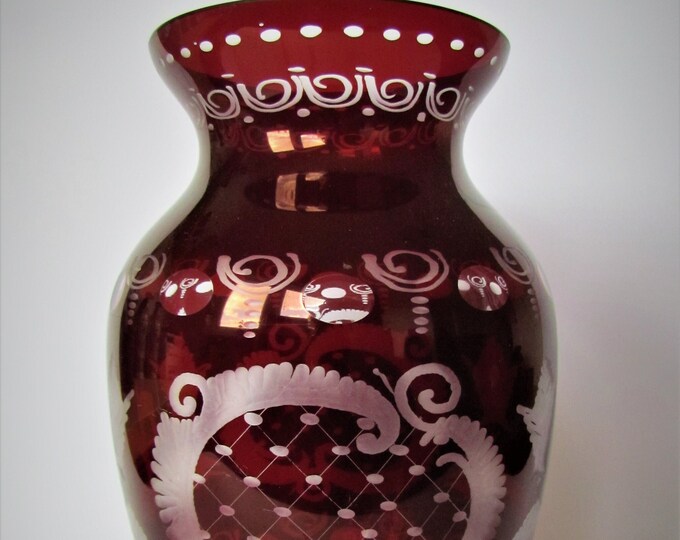 Vintage Czech Bohemian Glass Ruby Red - Etsy