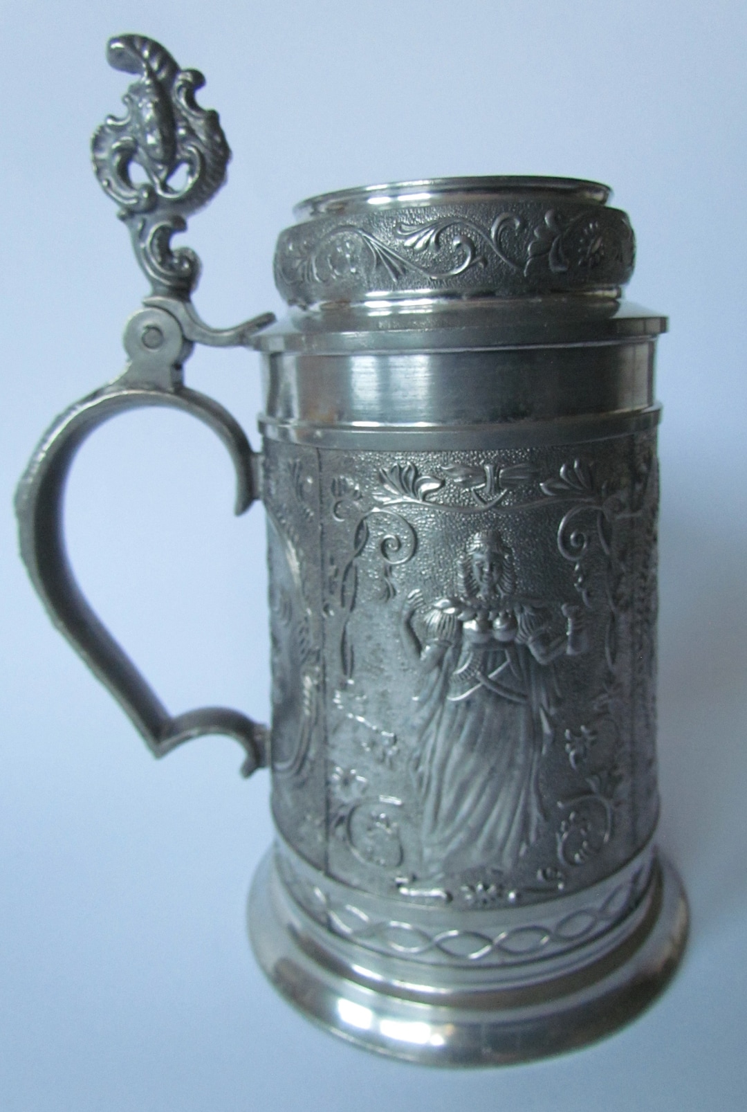 Vintage German Pewter 0.5 L, Beer Mug With Lid, H 20cm - Etsy