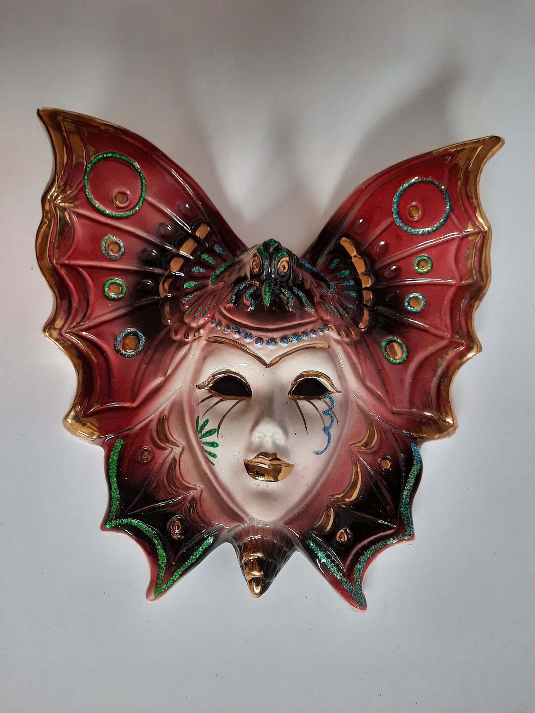 Venetian Ceramic Wall Mask Handmade 2223 - Etsy