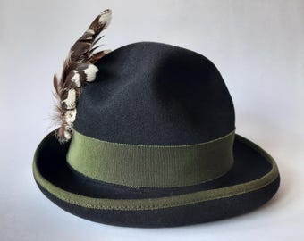 Vintage Austrian-tyrolean Classic Hunting Hat, Size 56/57 - Etsy UK