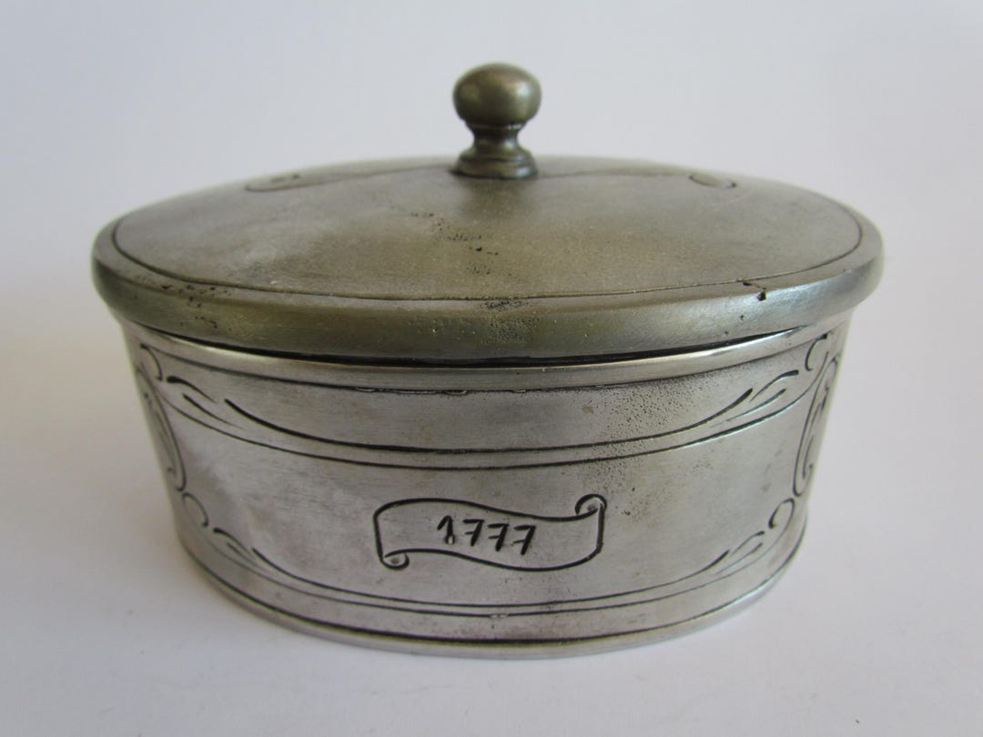 Vintage Pewter Box With Lid and Inscription 1777 - 14*9*9 Cm - Etsy