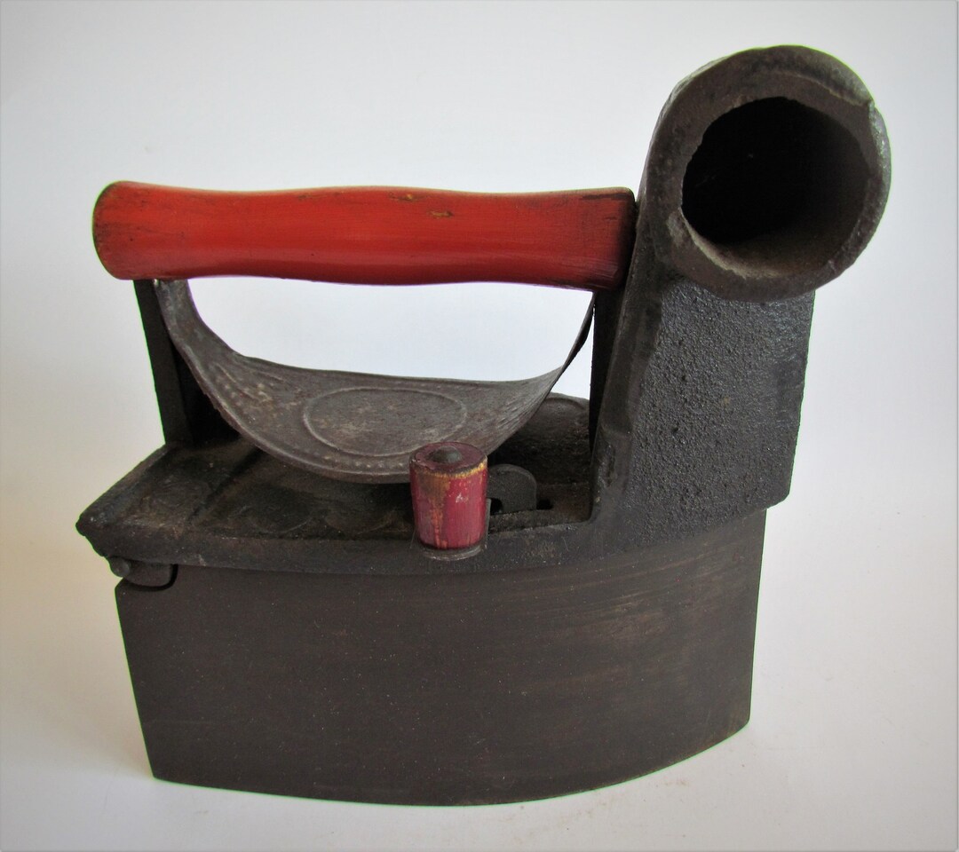 Vintage Coal Iron With Pipe - Etsy