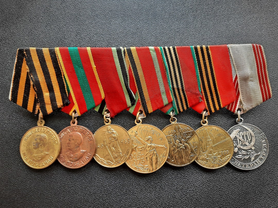 Ussr-set 7 Medals Military WW2 Veteran Awards - Etsy