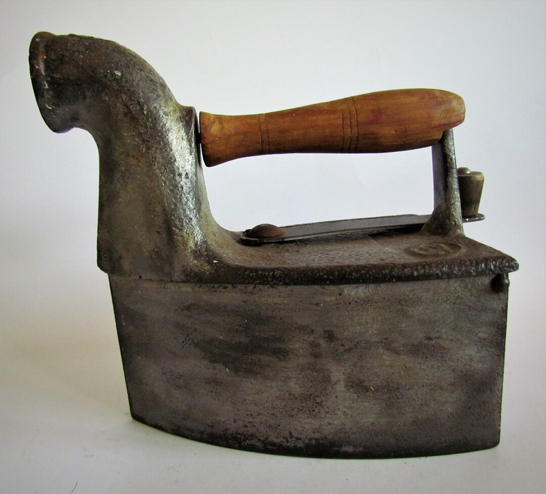 Vintage Coal Iron With Pipe - Etsy