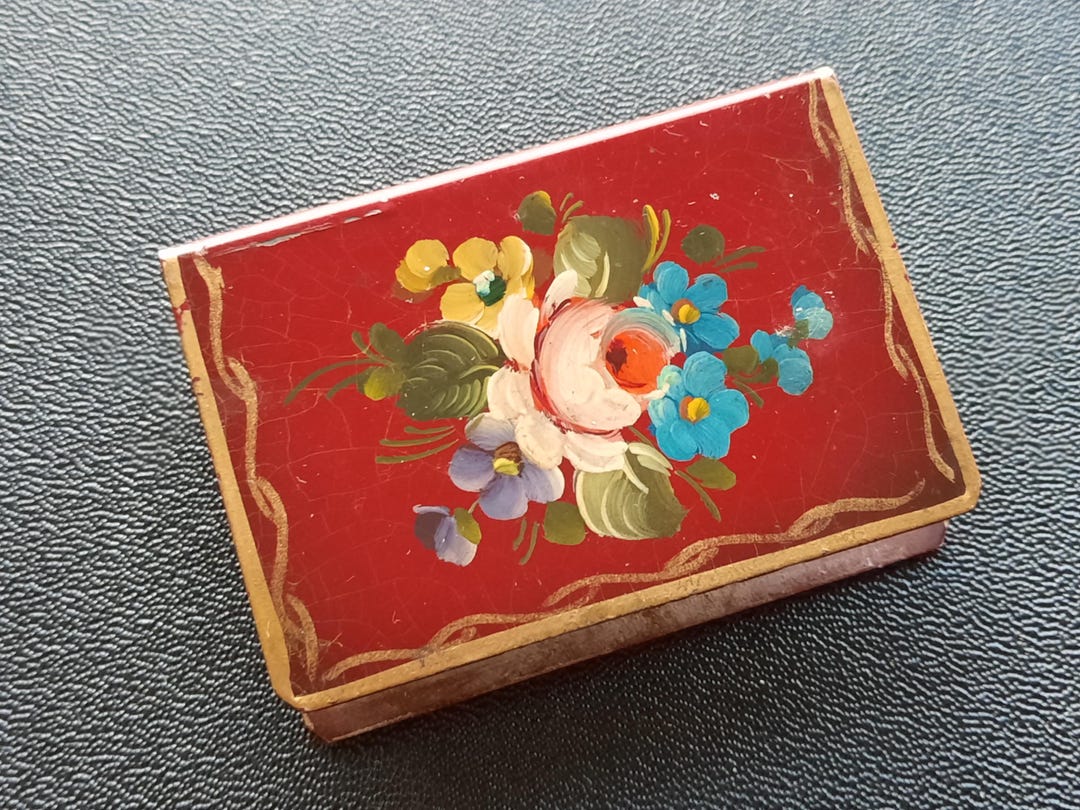 Vintage German Matchbox Case Hand-painted - Etsy