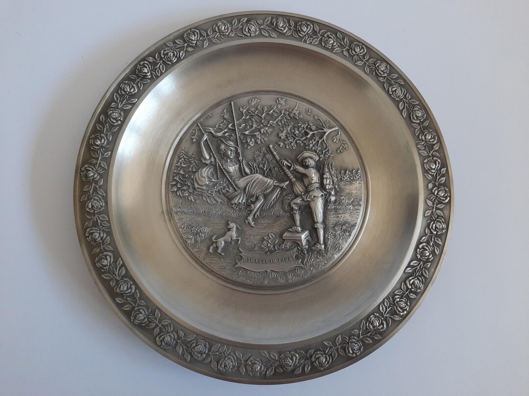 Vintage German Decorative Pewter Plate 21 Cm - Etsy