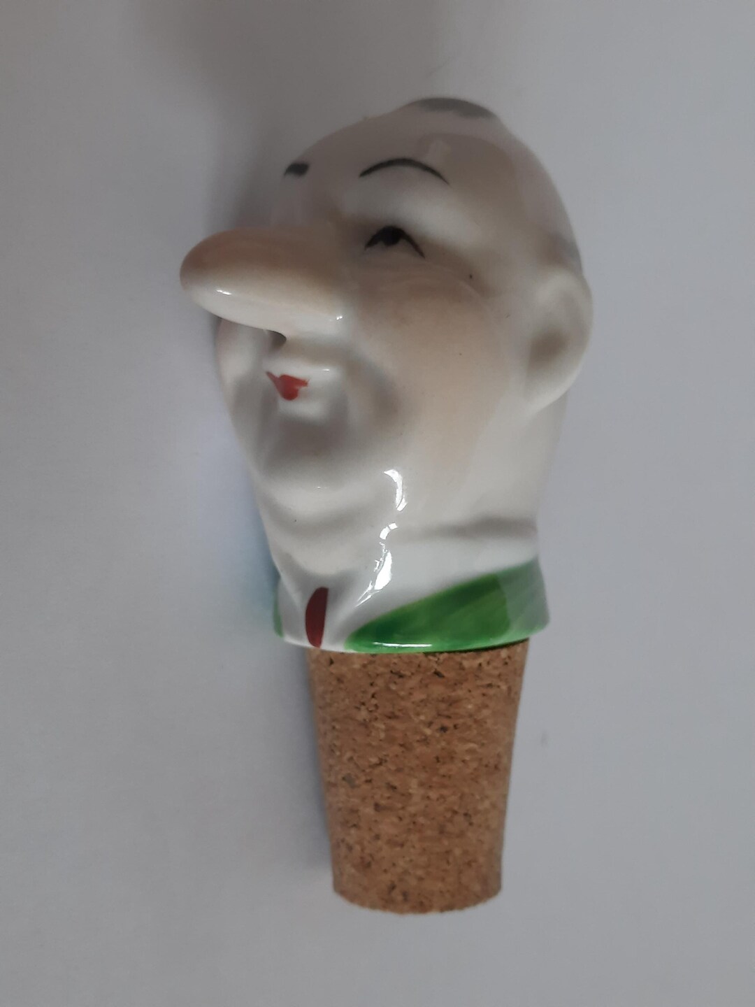 Vintage German Porcelain Bottle Cap - Figure Schnapps Nose Pourer Man ...