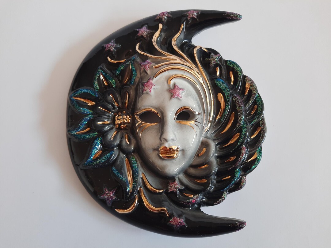 Vintage Ceramic Venetian Carnival Wall Mask 17*15 Cm - Etsy