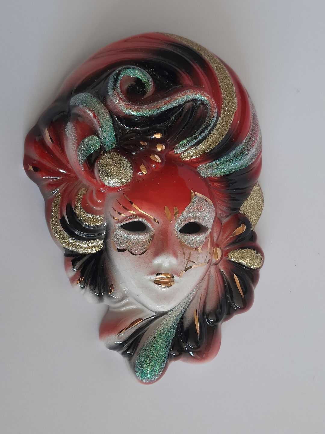 Venetian Ceramic Mask Hand Paintet 1711 Cm - Etsy