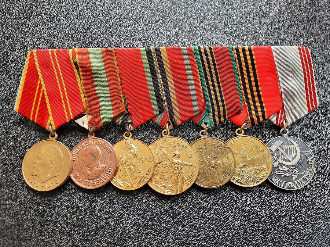 Ussr-set 7 Medals Military WW2 Veteran Awards - Etsy
