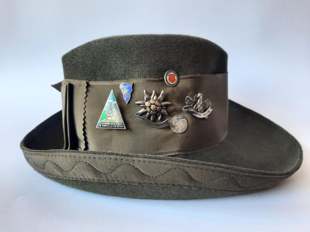 Vintage Austrian - Tyrolean Classic Hunting Hat, ISCHLER HUT Size - 53/ ...