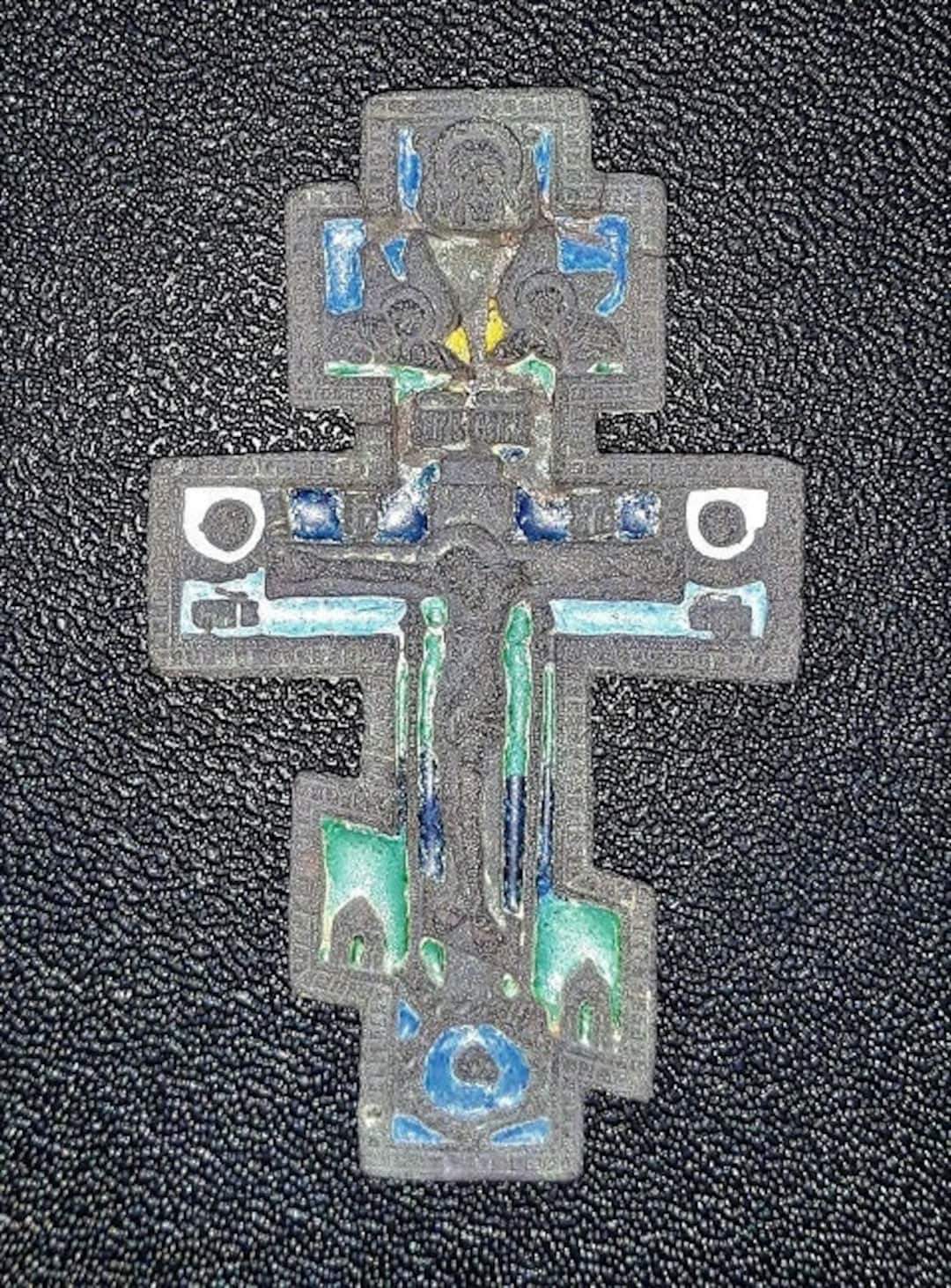 Russian Orthodox Cross 19th Century Pomeranian Type 5 Enamels - Etsy