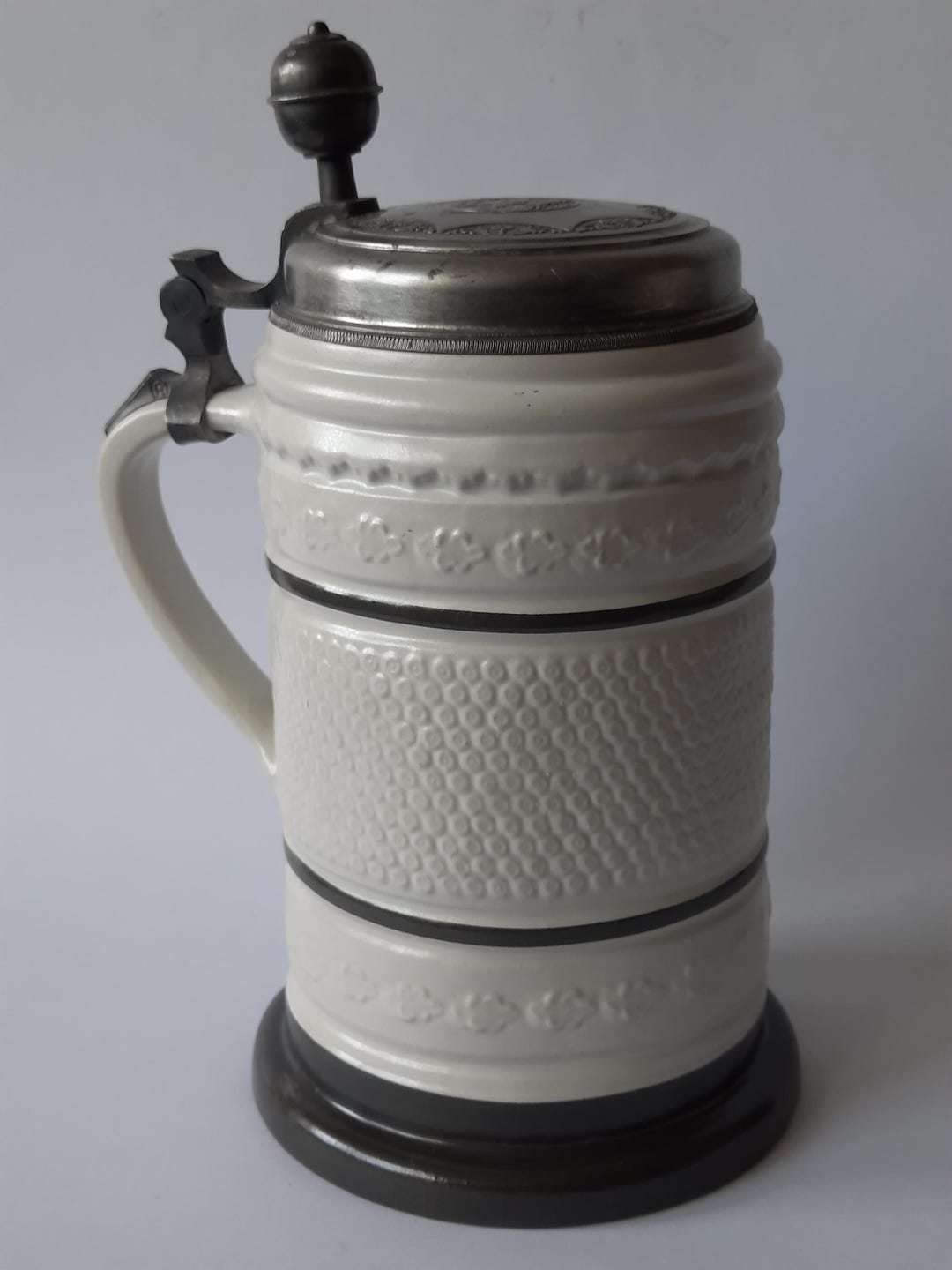 Vintage German Ceramic Mug 1 Liter With Pewter Lid - Etsy
