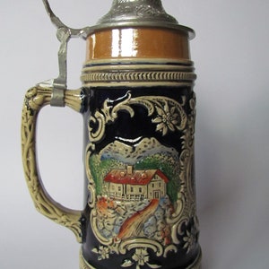 Vintage German Large 1 Liter Mug With Lid - H-27 Cm. - Etsy
