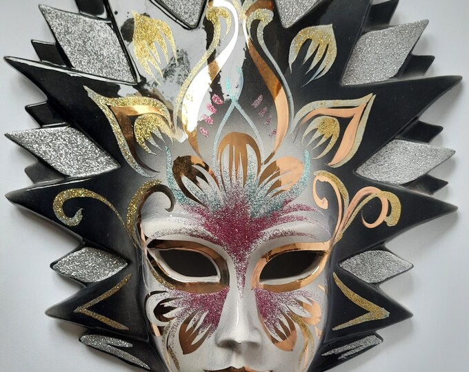 Vintage Ceramic Venetian Carnival Large Wall Mask 33*39 Cm - Etsy