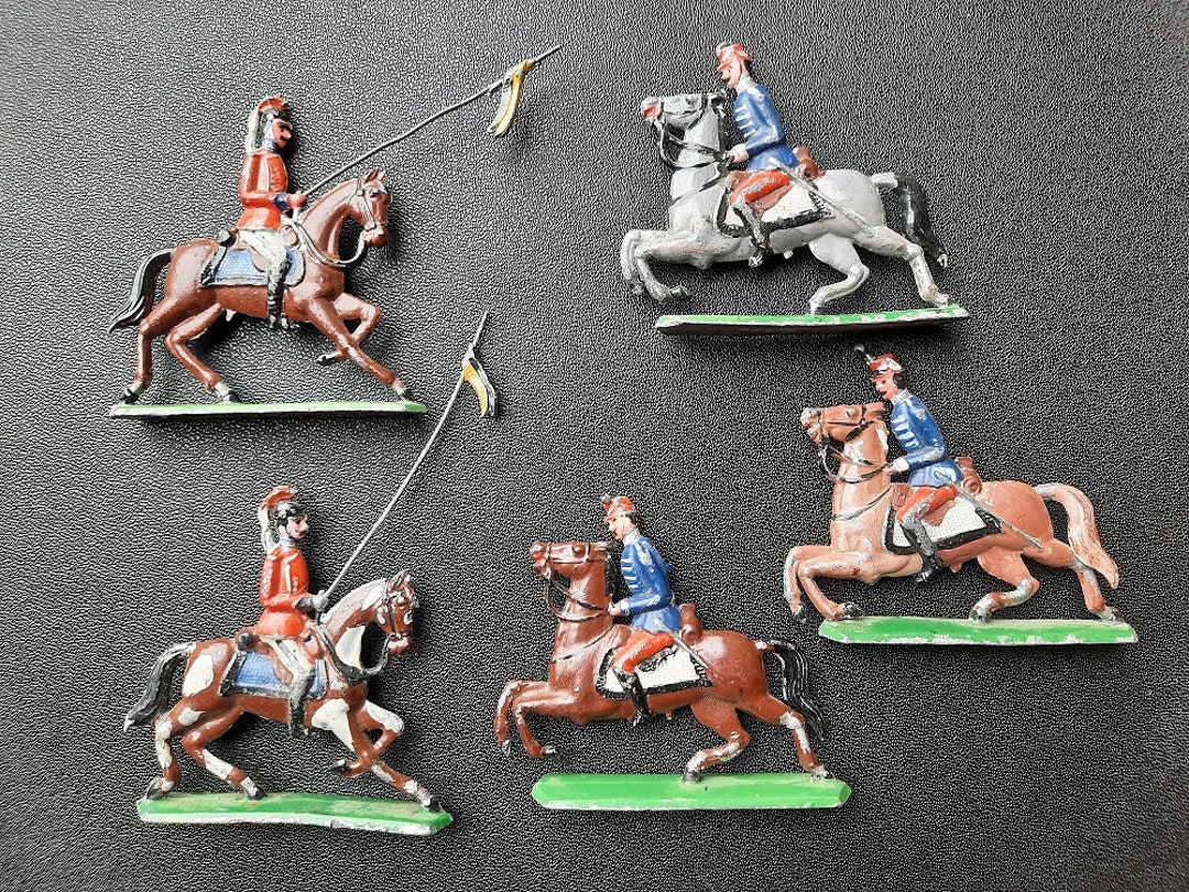 Set of 5 Pieces of Vintage Tin Soldiers - Cavalrymen of the Great War ...