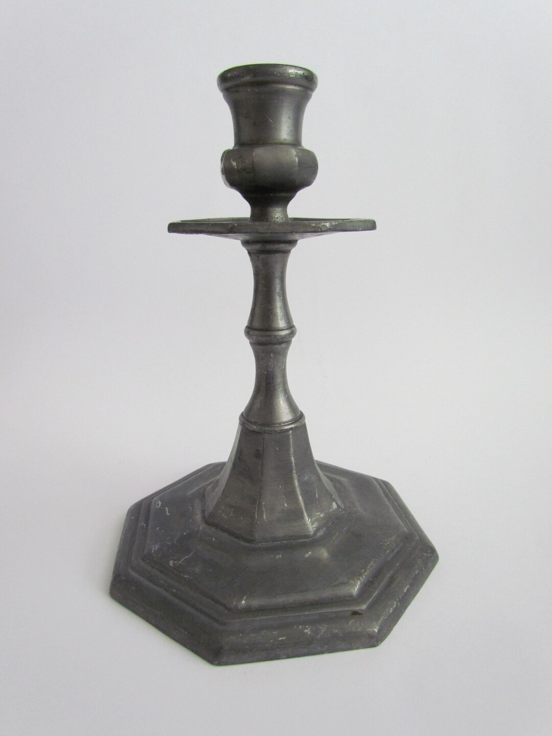 Vintage Pewter Candle Holder - Etsy