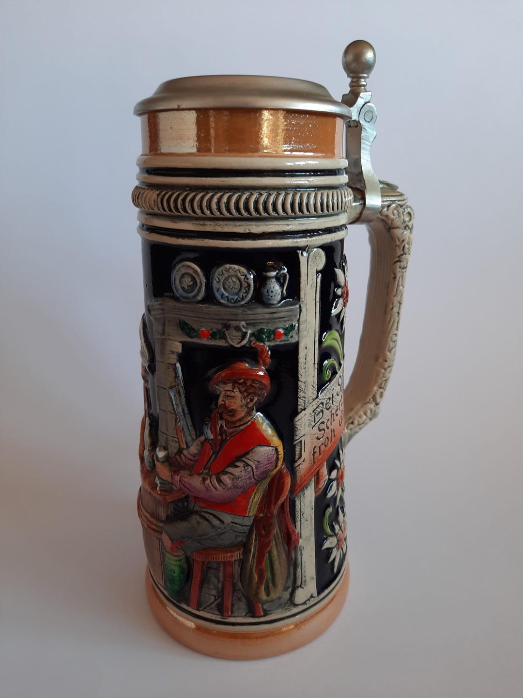 Vintage German Large 1-litre Mug With Lid - H-25 Cm - Etsy