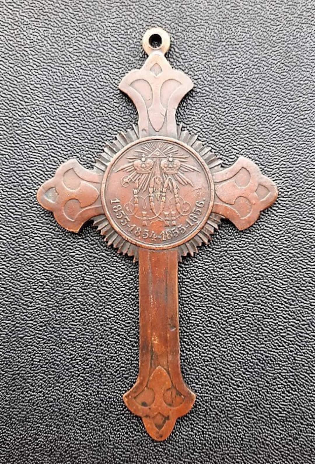 RUSSIAN IMPERIAL ARMY Pectoral Cross in Memory of the War of 1853-1856 ...