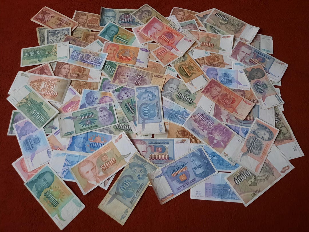 Set of 70 Pieces. Banknotes Yugoslavia - Etsy