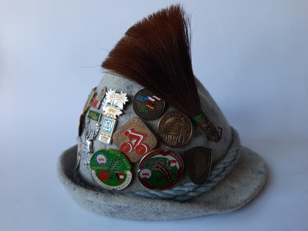 Vintage Austrian-tyrolean Classic Hunting Hat, Size 58/59 - Etsy