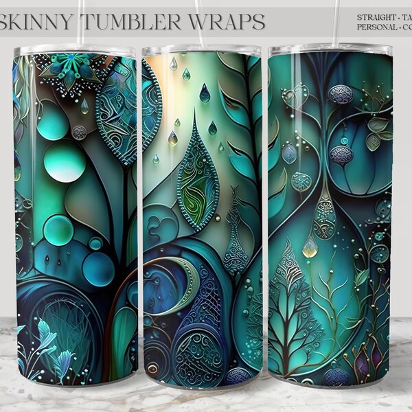 Aqua Stained Glass - Etsy