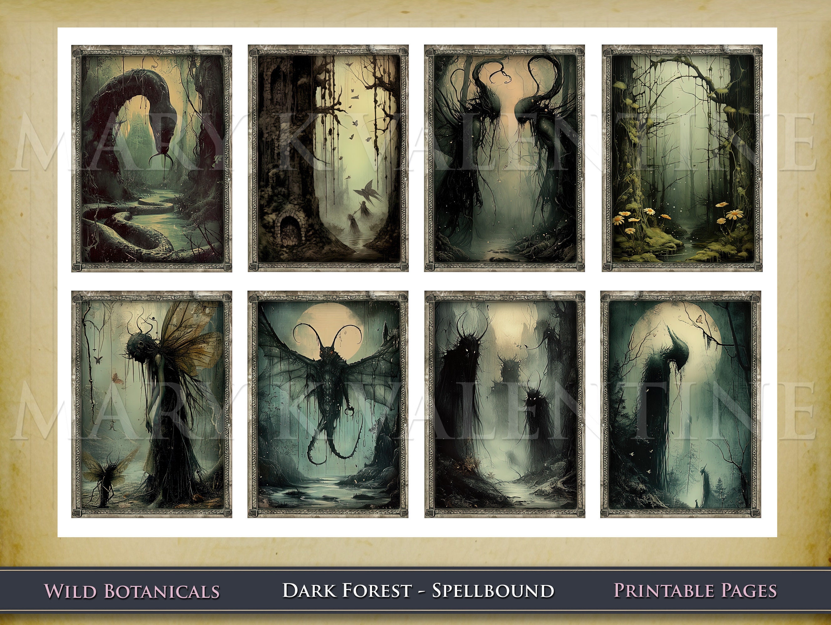 Dark Forest Junk Journal Spellbound Beings & Creatures Printable ...