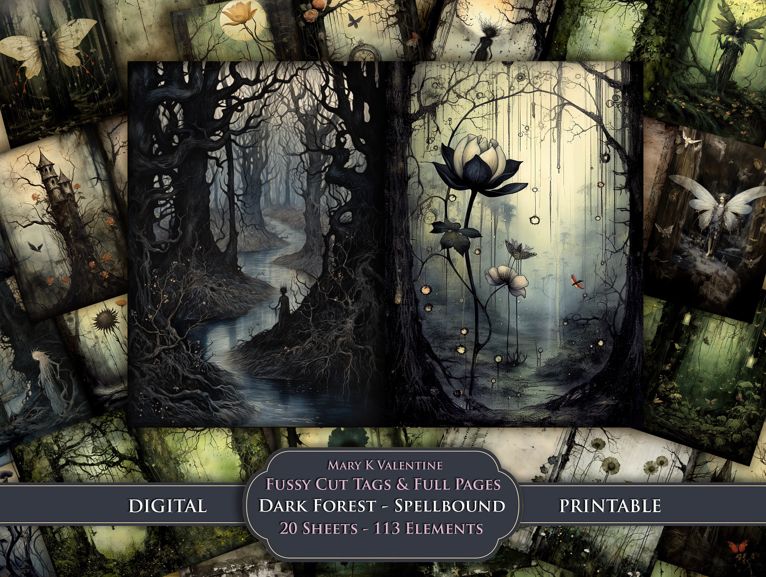 Dark Forest Junk Journal Spellbound Beings & Creatures Printable ...