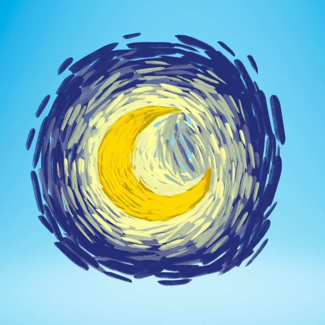 Van Gogh Svg the Starry Night SVG Layered File Digital Illustration ...