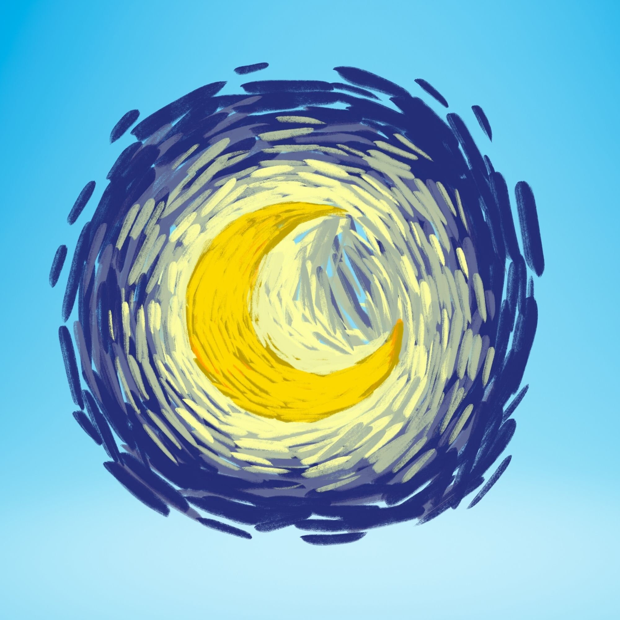 Van Gogh Svg the Starry Night SVG Layered File Digital Illustration ...