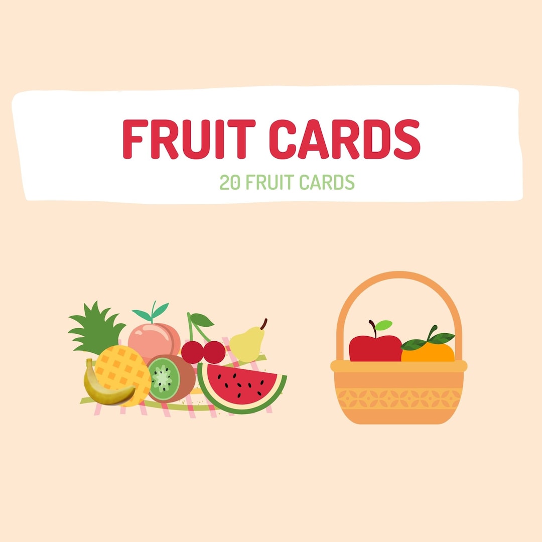 Fruit Cards for Kids Amazing Cards - Etsy