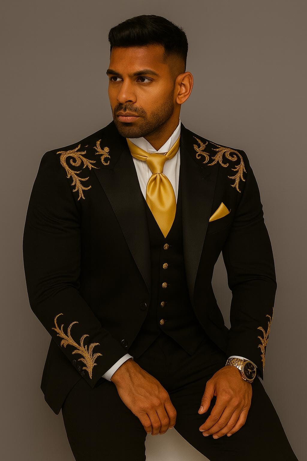 Men Blackgold Suit Country Western Suits Embroidered Outfit - Etsy