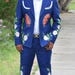 Men Custom Made Blue 2pc Suit Country Western Suits Hand Embroidered ...
