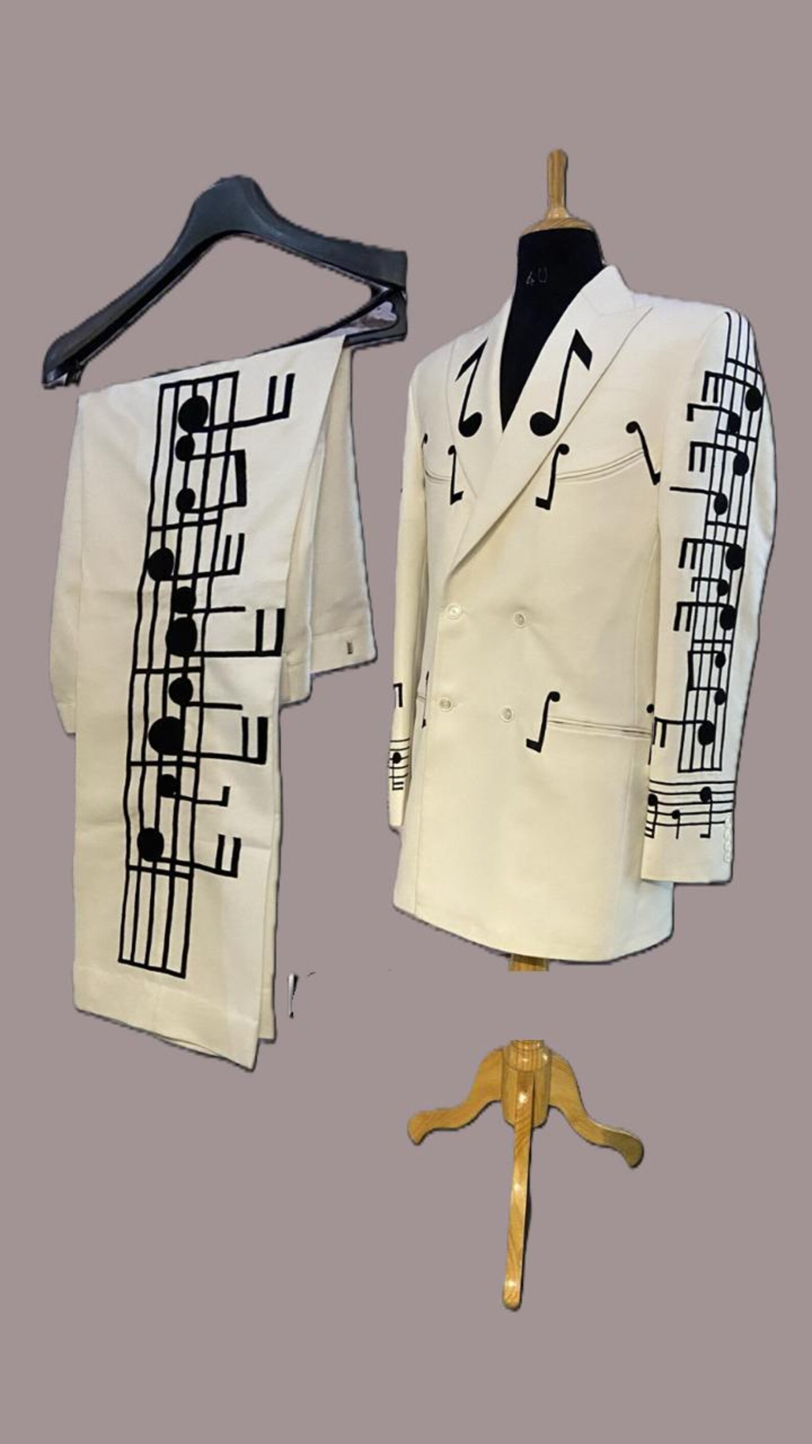 Customized 2pcs Musical Embroidered Men Suits White Country Western ...