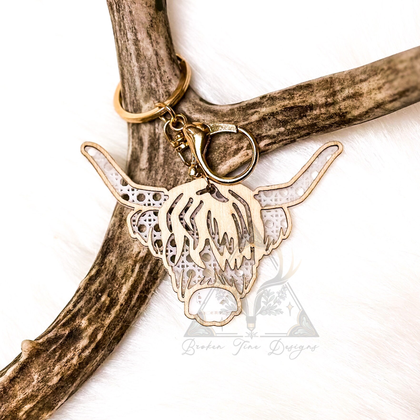 Highland Cow Keychain Farm Keychain Cow Keychain Horns Highland Cow - Etsy