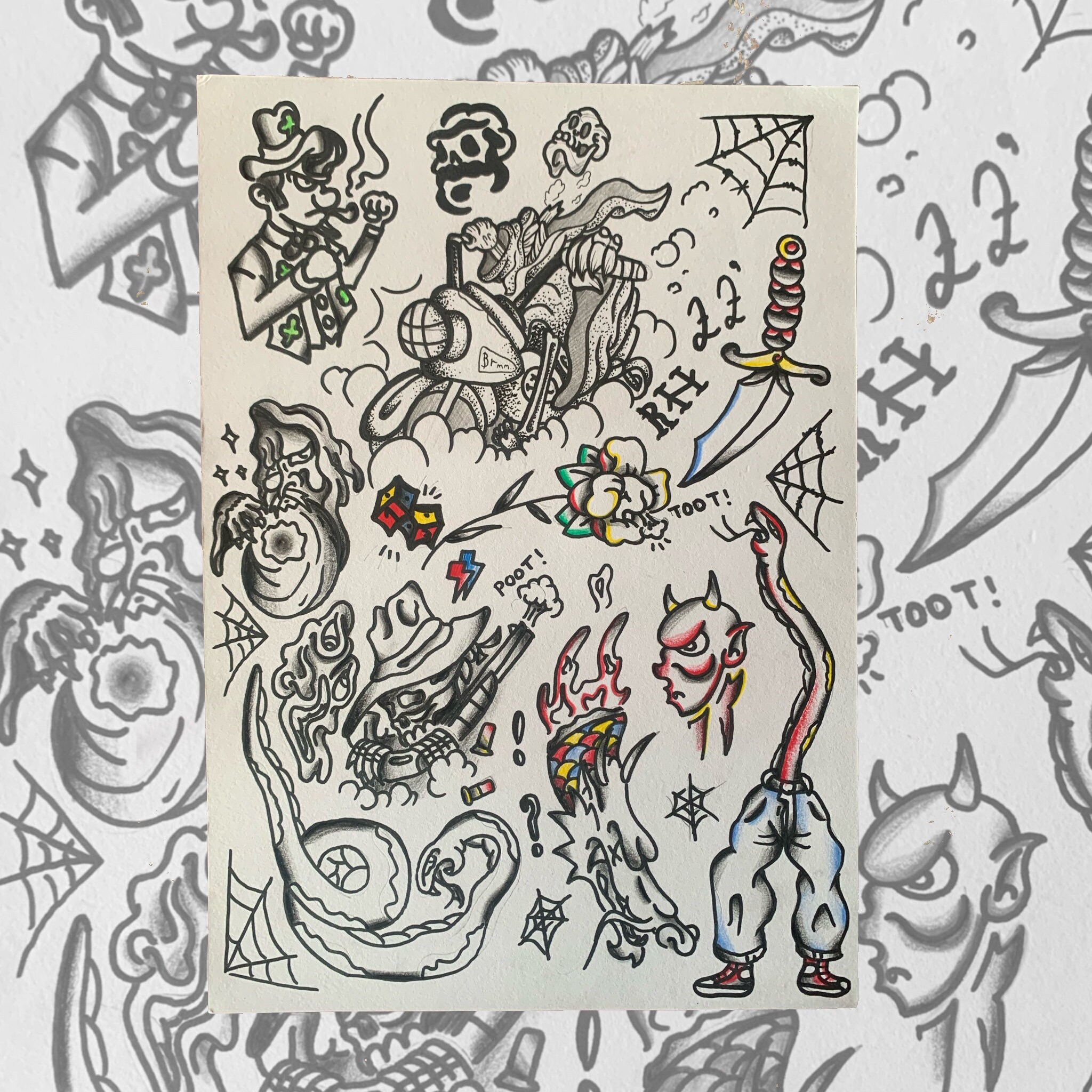 Hand Drawn Tattoo Flash - "my Adhd" RH 22' - Etsy