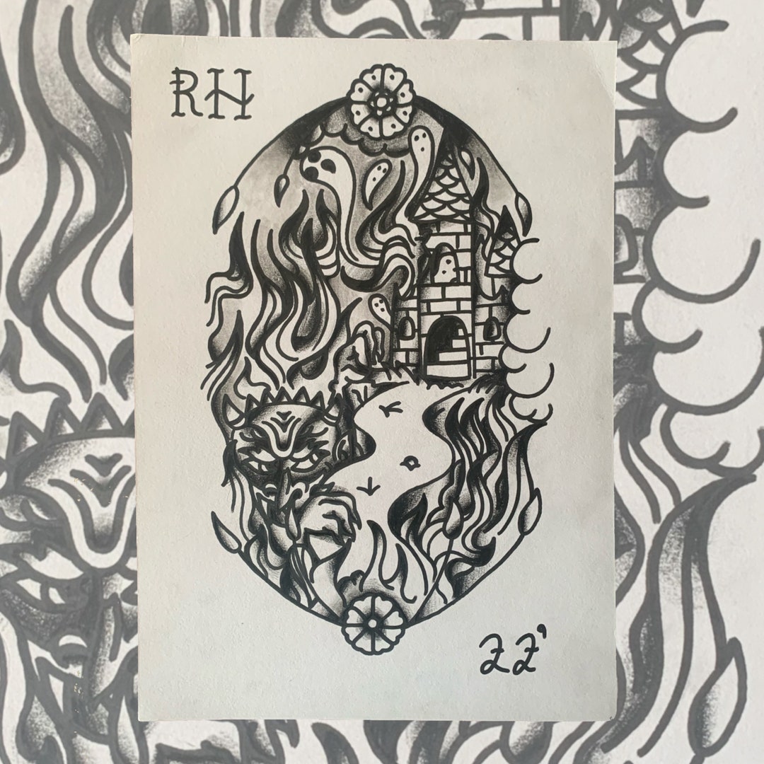 Hand Drawn Tattoo Flash hey MTV Cribs Man Welcome to - Etsy