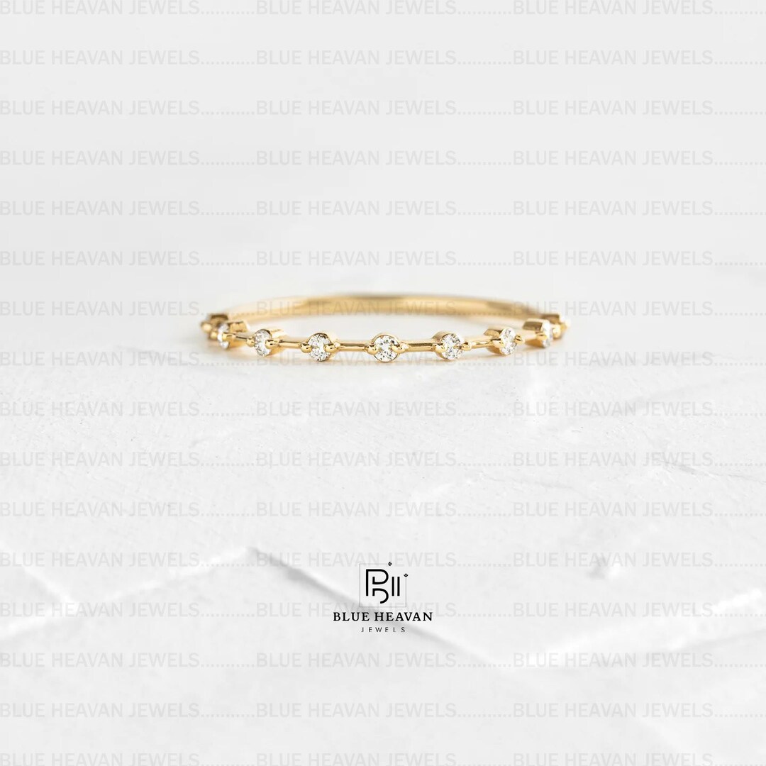 Tiny Dainty Cubic Zirconia Stacking Ring Solid 925 Sterling - Etsy