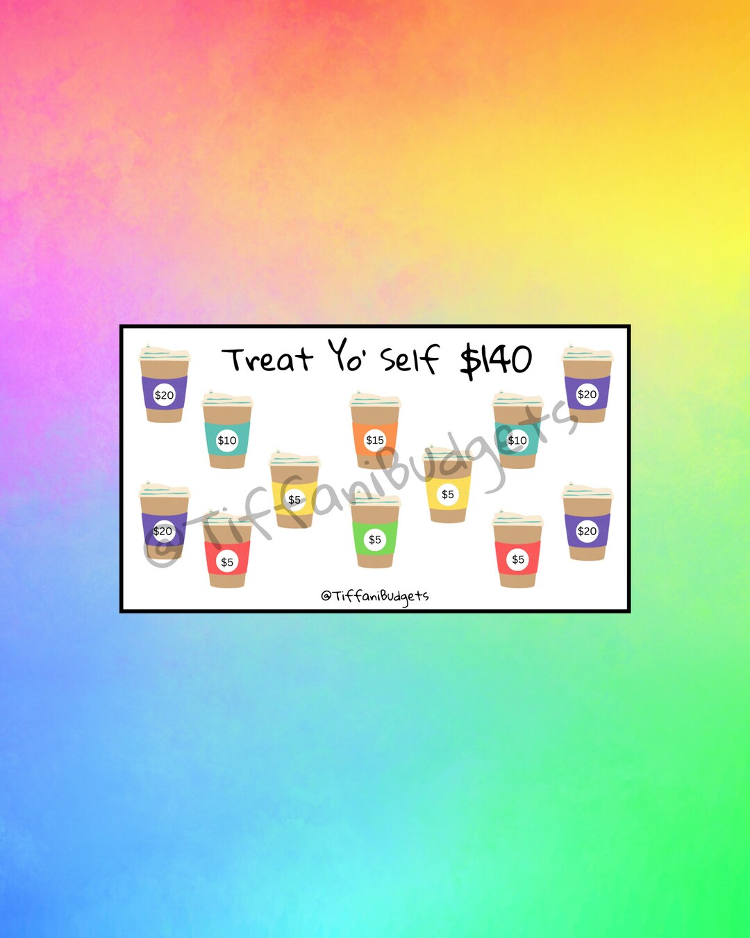 Treat Yo Self Coffee Savings Challenge - Etsy