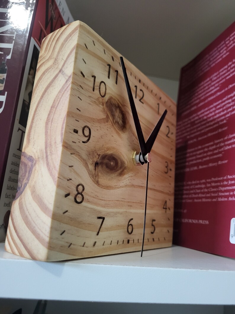 Square Wood Rustic Clock - Etsy