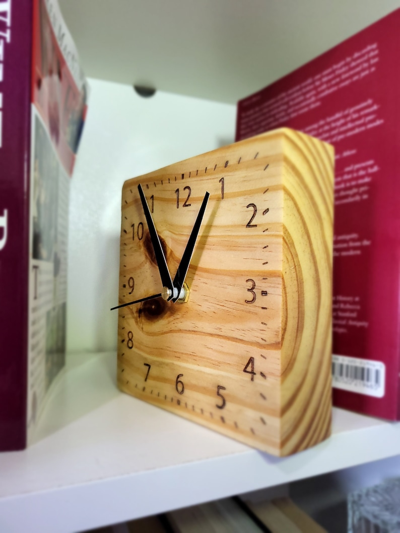 Square Wood Rustic Clock - Etsy
