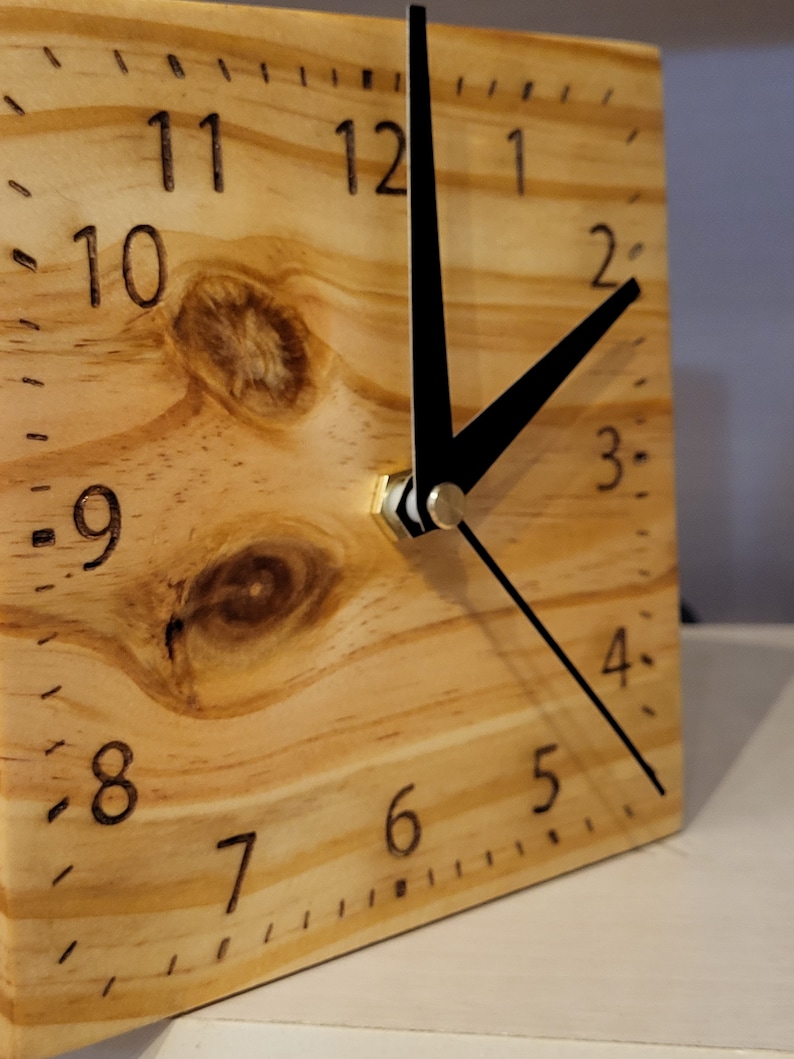 Square Wood Rustic Clock - Etsy
