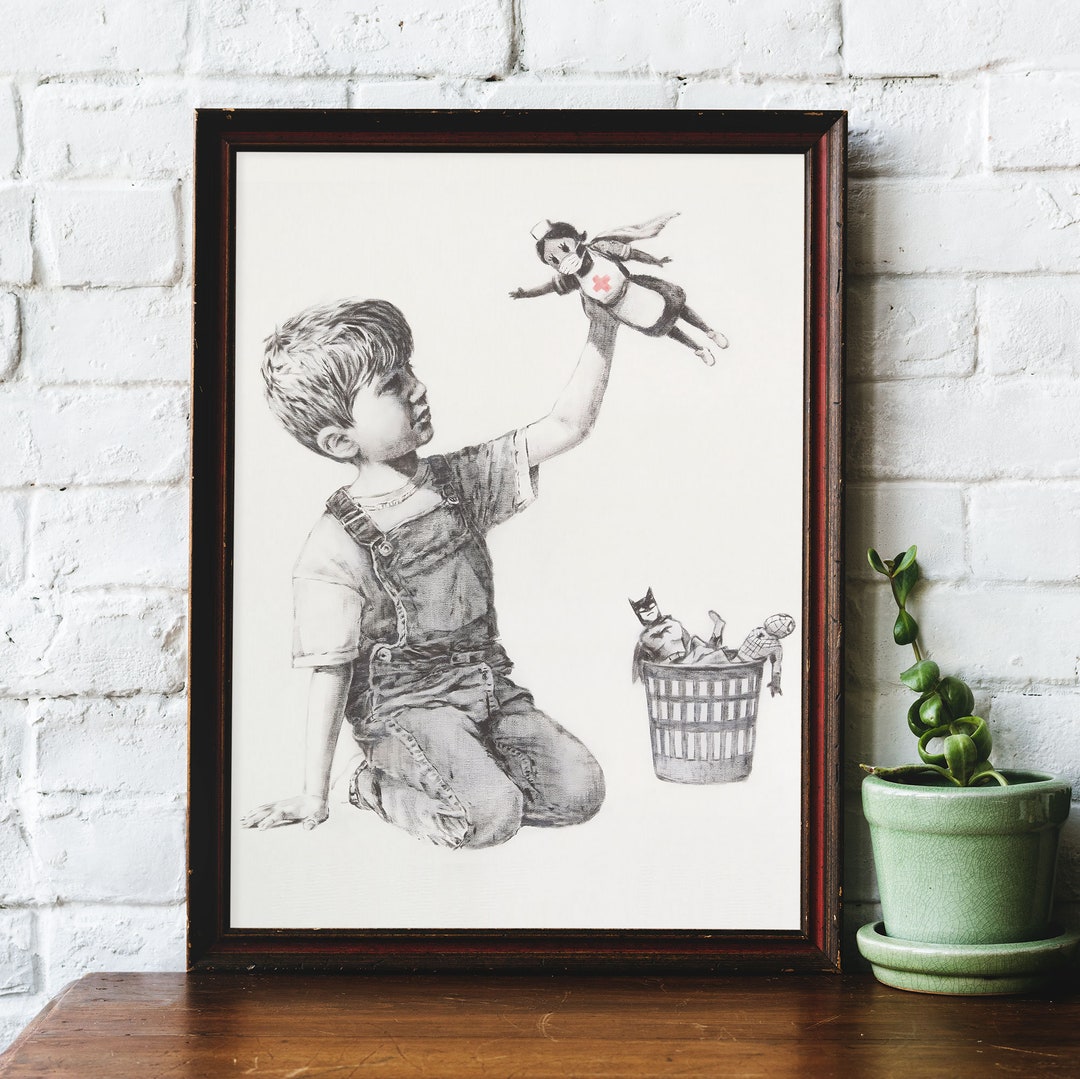 Printable Banksy Poster - Game Changer, Hospital Superhero Nurse Poster ...