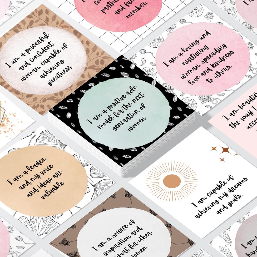 Printable Affirmation Cards for Women Empowerment 48 Positive Quotes ...