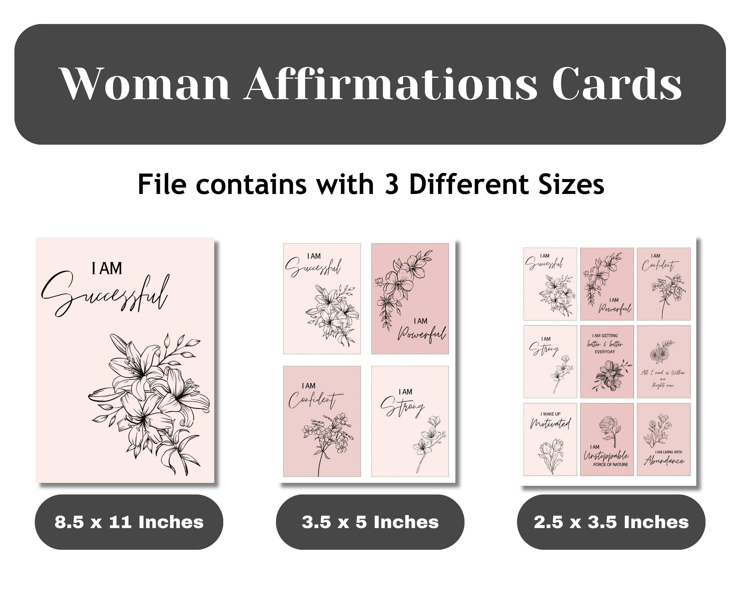 25 Printable Affirmation Cards for Woman Self Care Mental Health Daily ...
