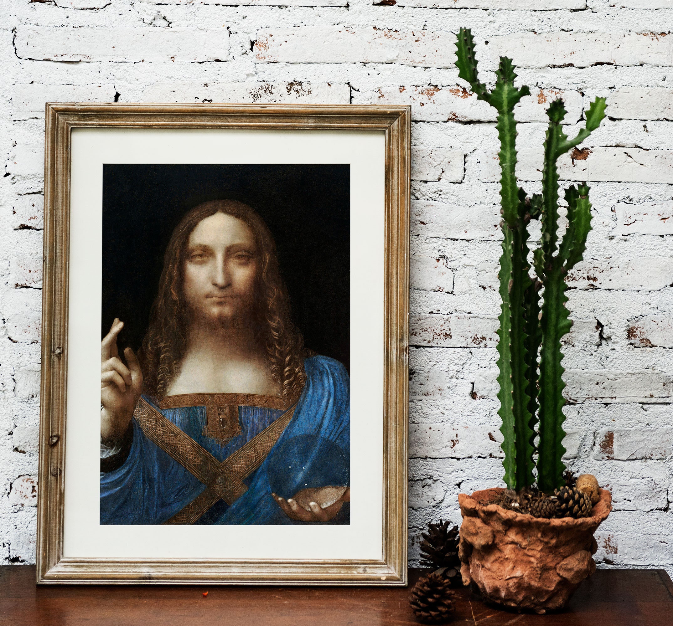 Printable Leonardo Da Vinci Salvator Mundi Print, Renaissance Art ...