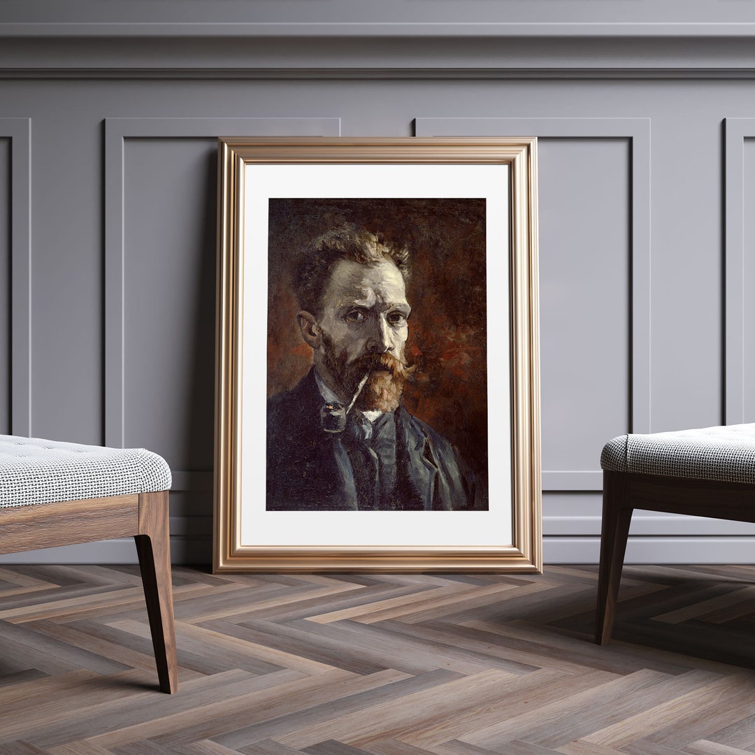 Printable Vincent Van Gogh Self-portrait With Pipe 1886 Famous Painting ...